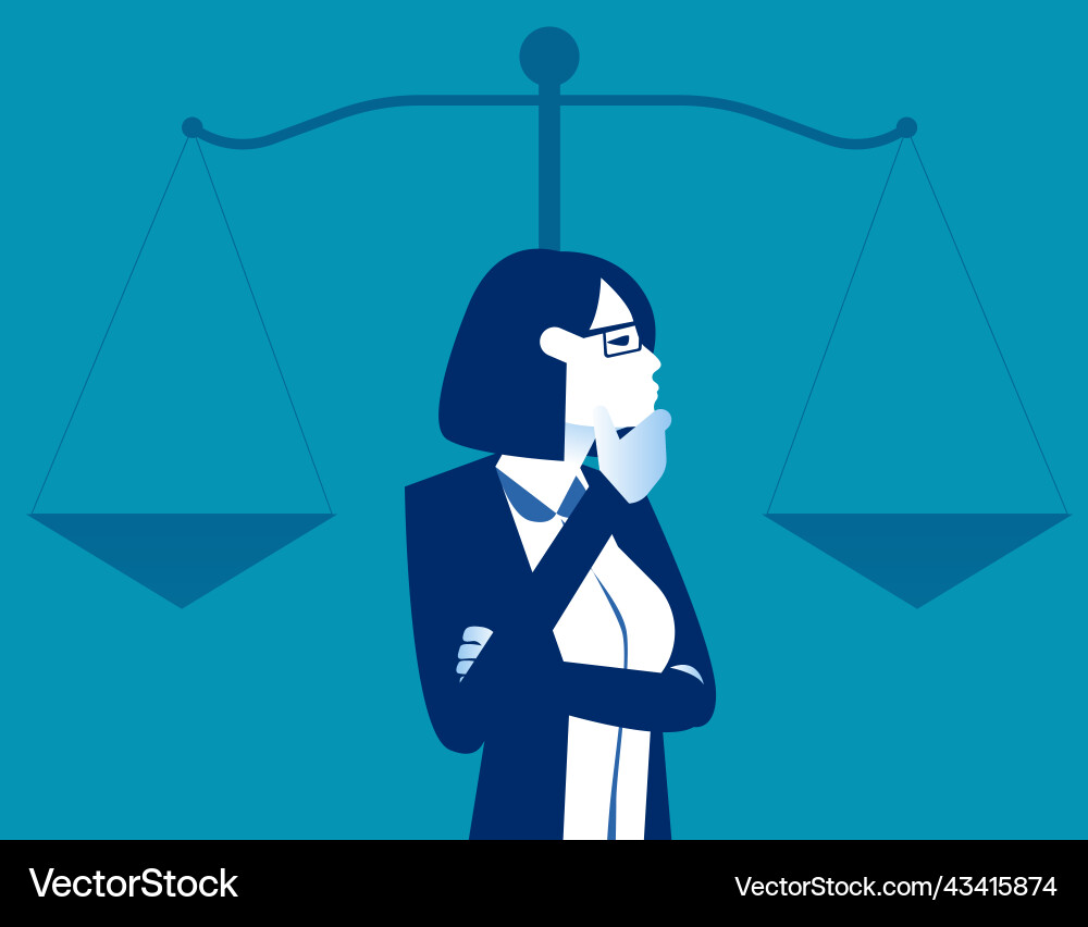 Legal decisions thinking as right law judgment Vector Image