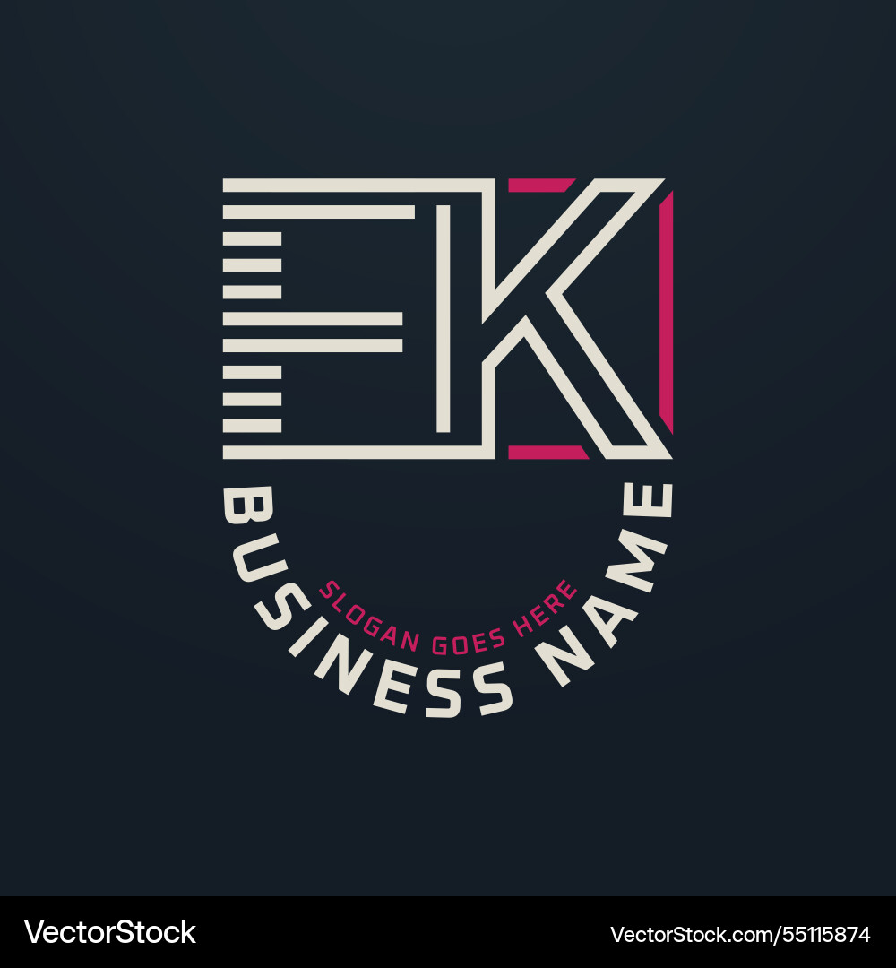 Letter fk premium logo design modern business Vector Image