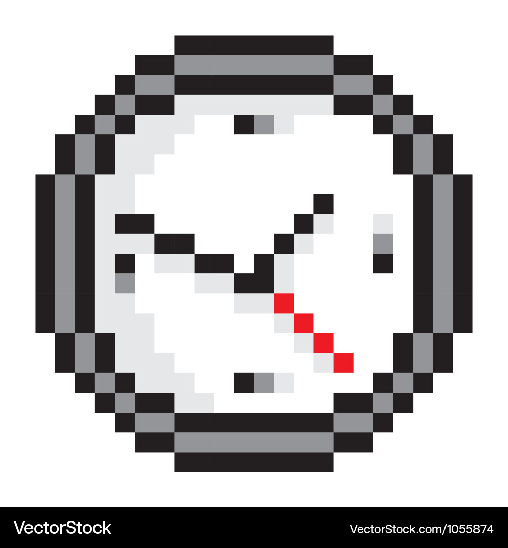 Pixel clock Royalty Free Vector Image - VectorStock
