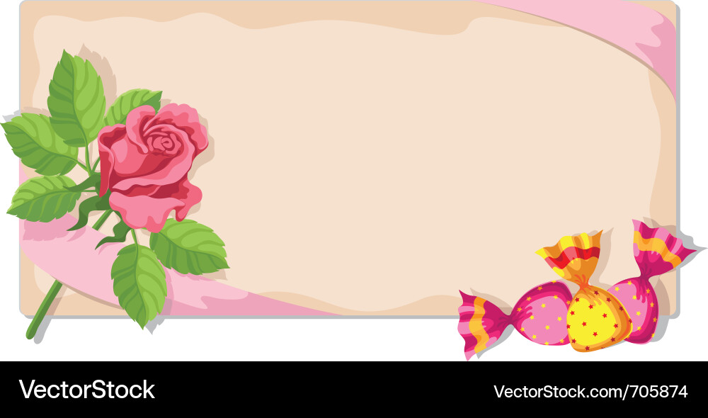 Rose and candy Royalty Free Vector Image - VectorStock