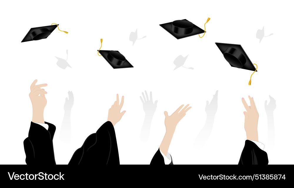 Throw graduation cap Royalty Free Vector Image