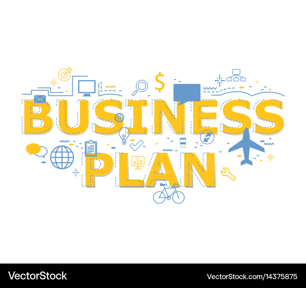Creative of business plan word letter Royalty Free Vector