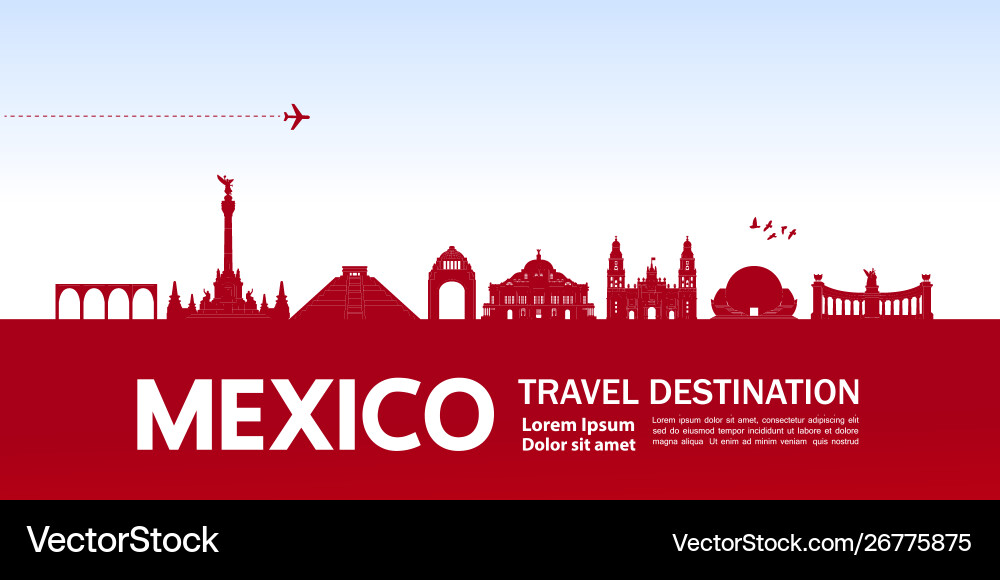 Mexico travel destination Royalty Free Vector Image