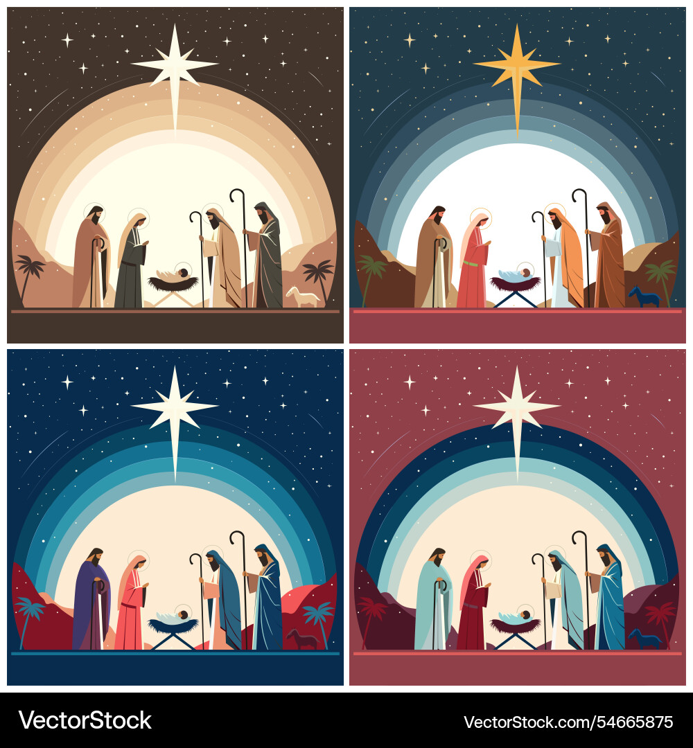 Nativity scene 02 Royalty Free Vector Image - VectorStock