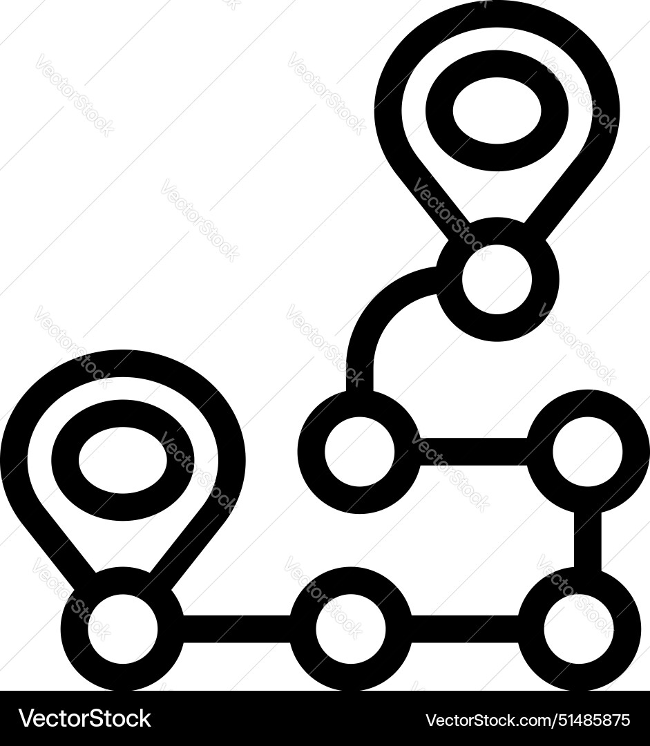 Of route map with location Royalty Free Vector Image