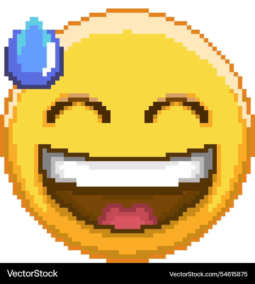 Pixelated emojis give the image a retro feel Vector Image