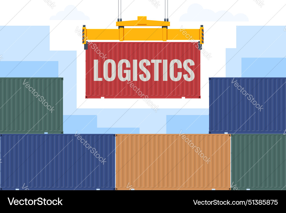 Ship delivery sea logistics warehouse cargo Vector Image