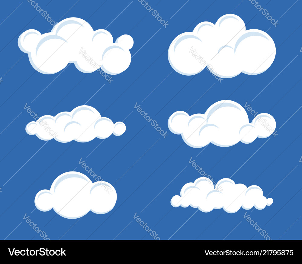 Stylized Cloud Collection Royalty Free Vector Image