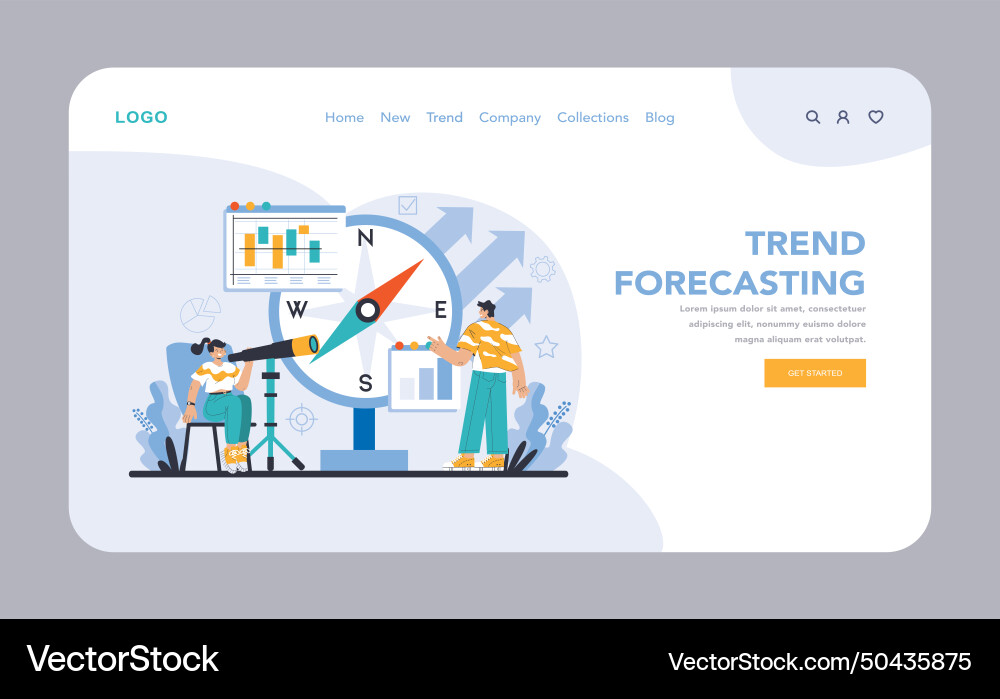 Trend watching web or landing specialist tracking Vector Image