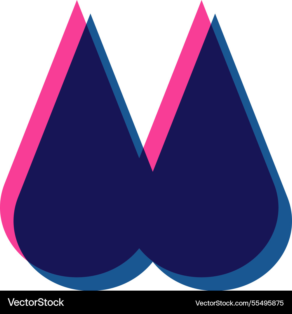 Water double drops risograph geometry Royalty Free Vector