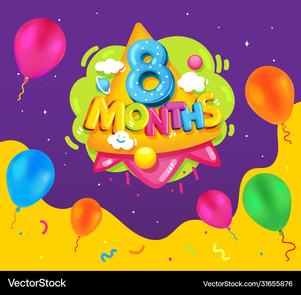 8 months baby Royalty Free Vector Image - VectorStock