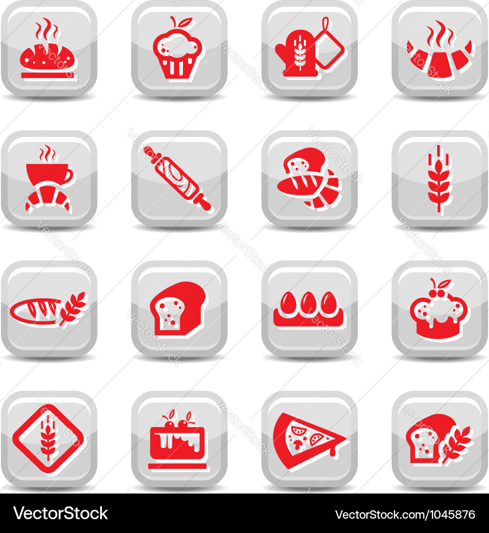 Bakery Icon Set Royalty Free Vector Image - VectorStock