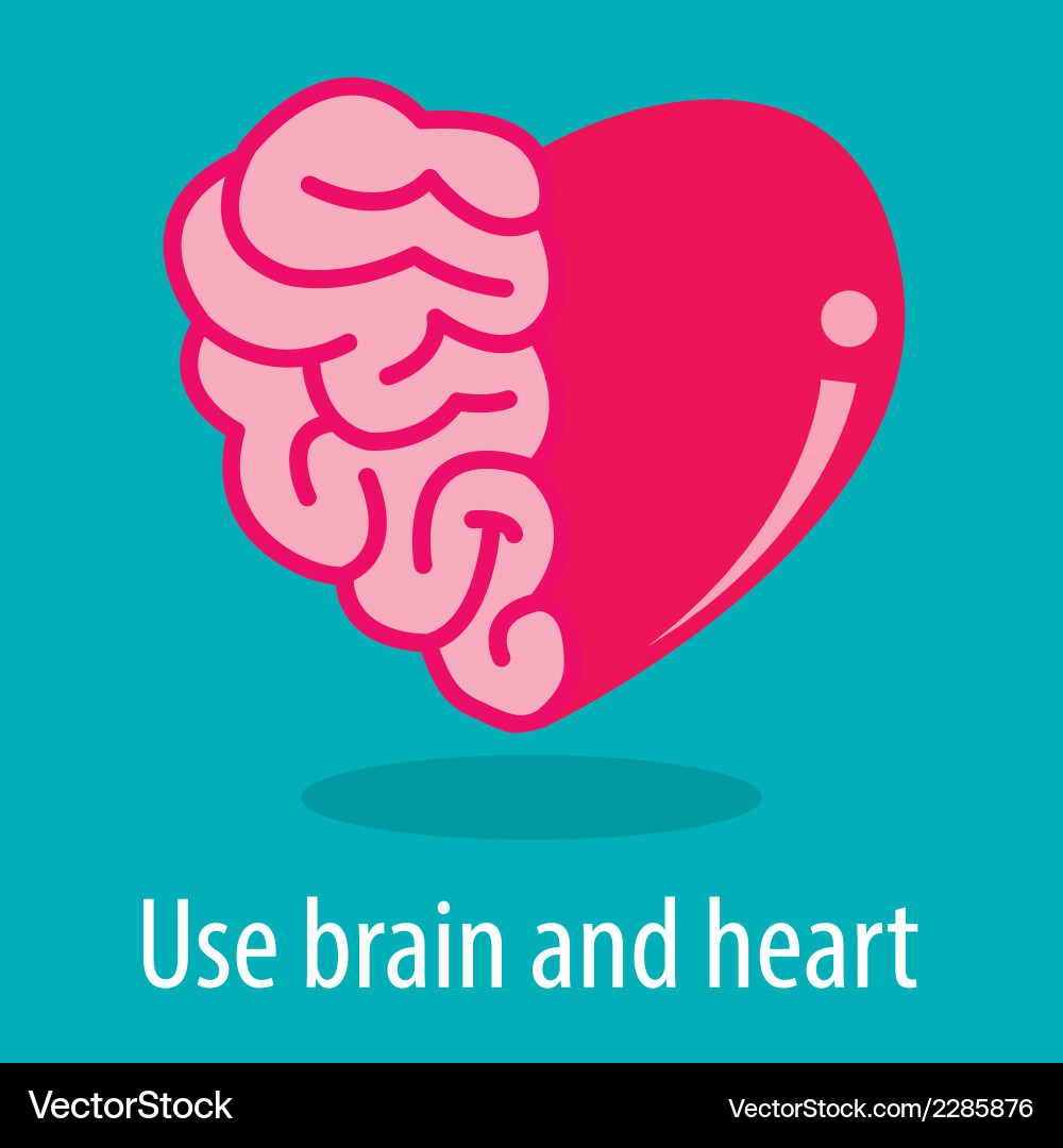 Brain and heart Royalty Free Vector Image - VectorStock