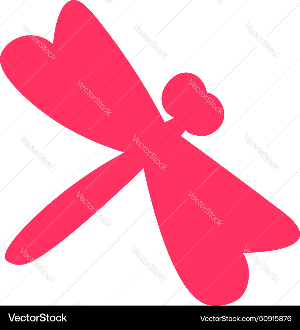 Carefree fluttering dragonfly silhouette icon Vector Image