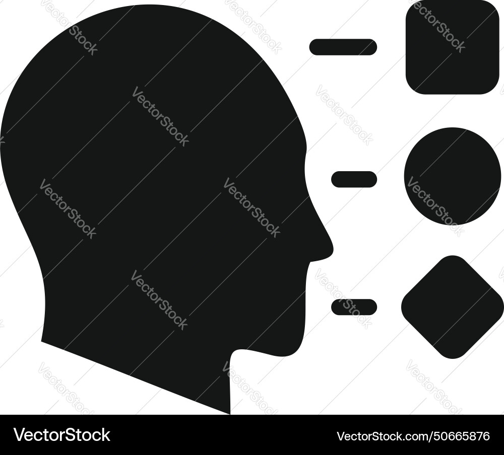 Critical thinking icon simple judgment Royalty Free Vector