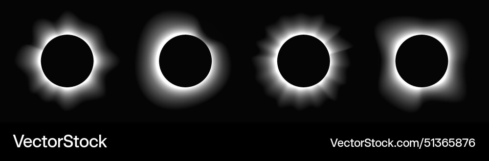 Set of circle illuminate light frames Royalty Free Vector