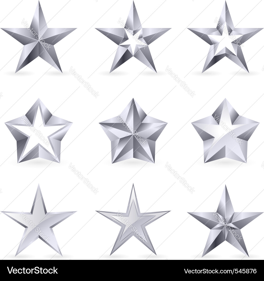 Silver stars Royalty Free Vector Image - VectorStock
