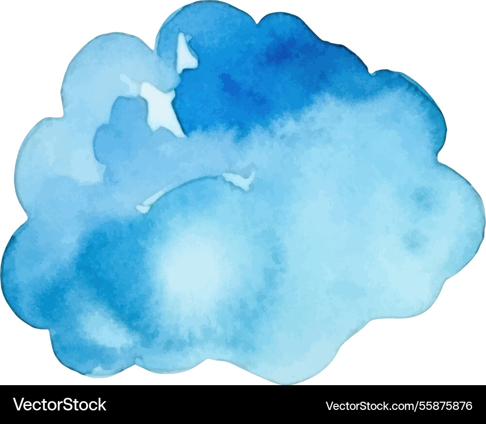 Watercolor painted cloud hand drawn design Vector Image