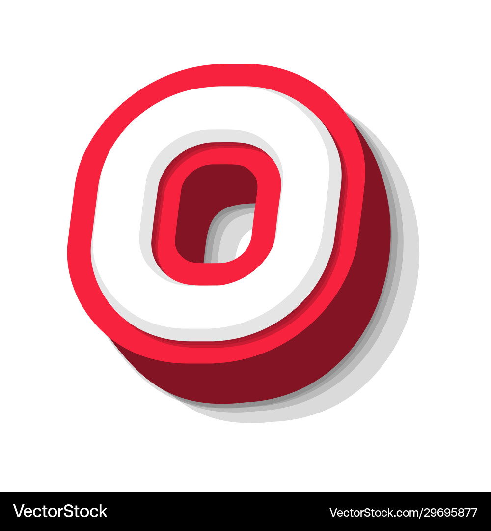 3d bold funny letter o heavy type for modern Vector Image