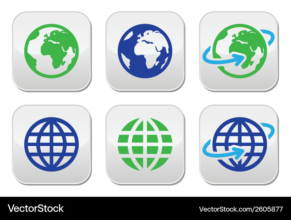 Colorful Globe Buttons Royalty Free Vector Image