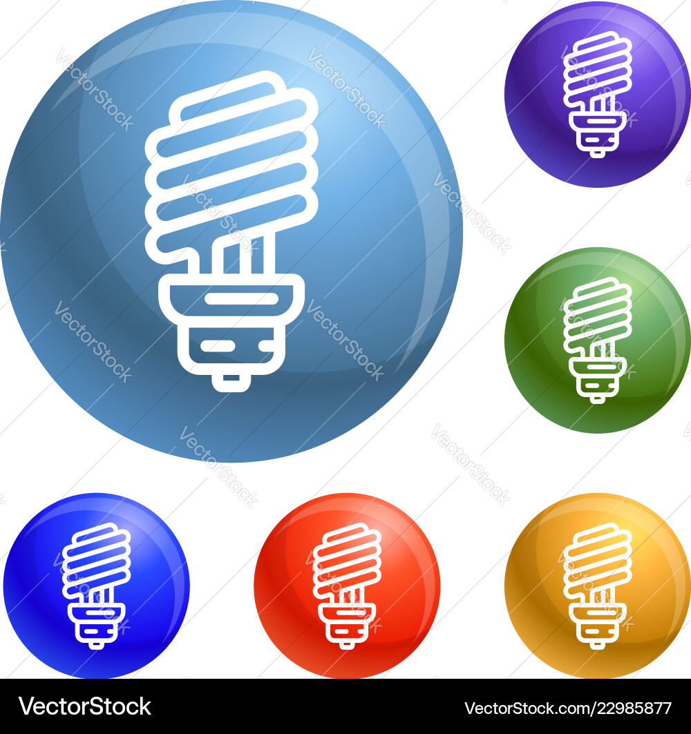 Economy bulb icons set Royalty Free Vector Image