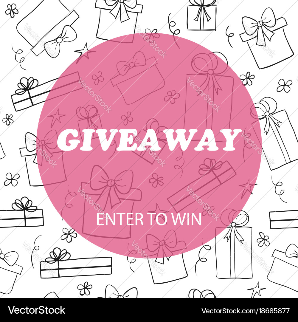 Giveaway card template Royalty Free Vector Image