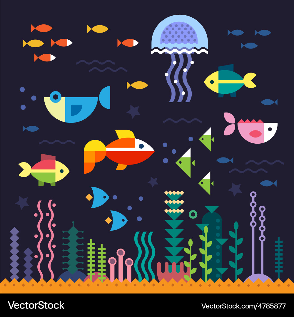 Sea underwater life Royalty Free Vector Image - VectorStock