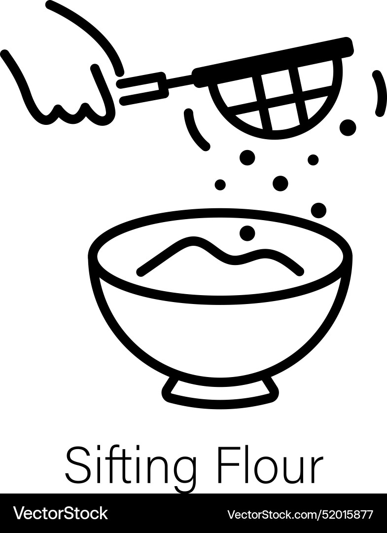 Sifting flour Royalty Free Vector Image - VectorStock