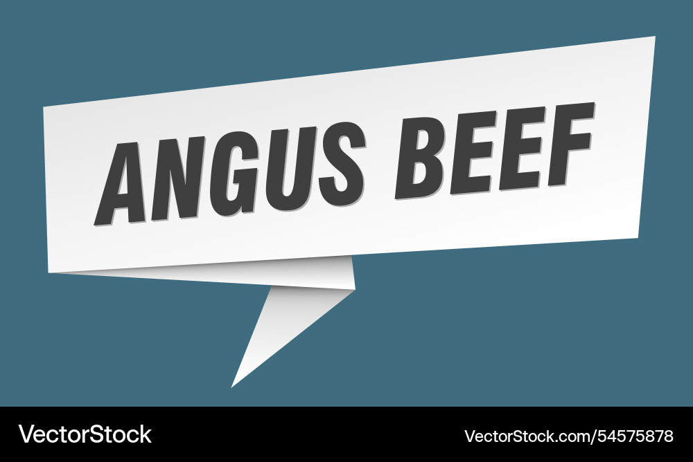 Angus beef banner speech bubble label Royalty Free Vector