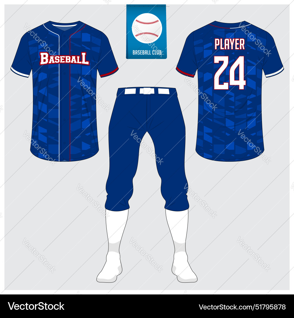 Baseball uniform mockup template design Royalty Free Vector