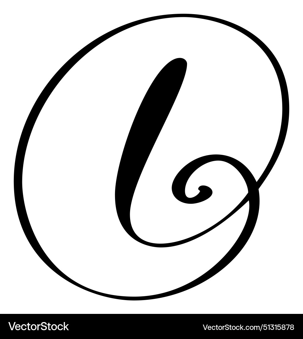 Calligraphy hand drawn letter d logo Royalty Free Vector