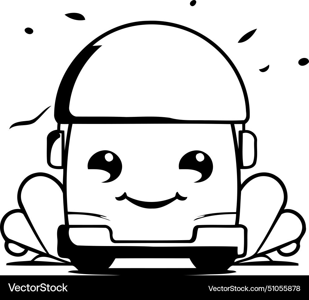 Cute cartoon camper van with smiling face Vector Image