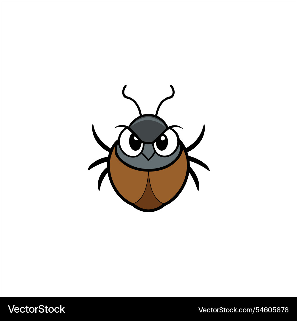 Daring dung beetle head cartoon Royalty Free Vector Image