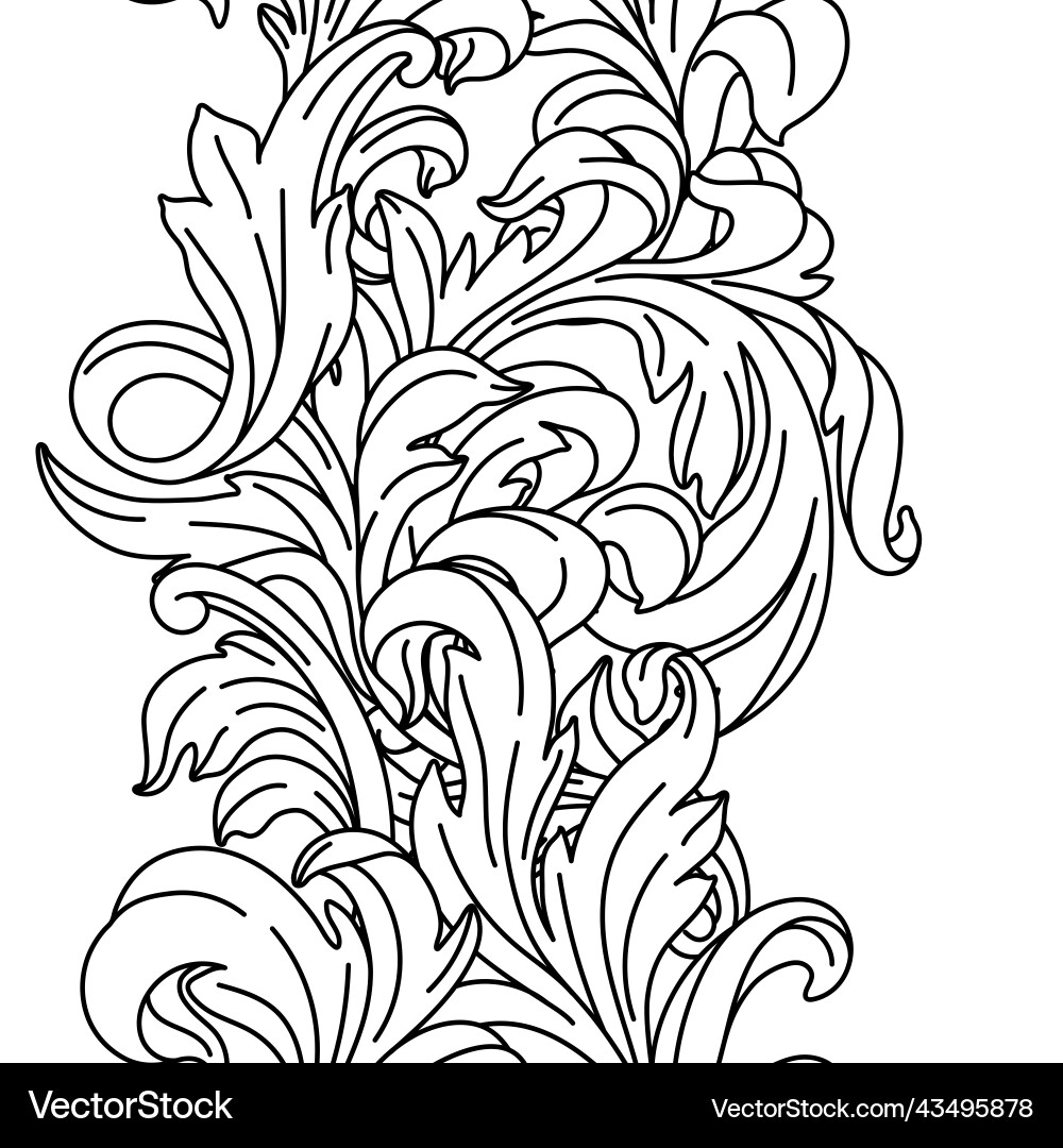 Decorative floral seamless pattern in baroque Vector Image