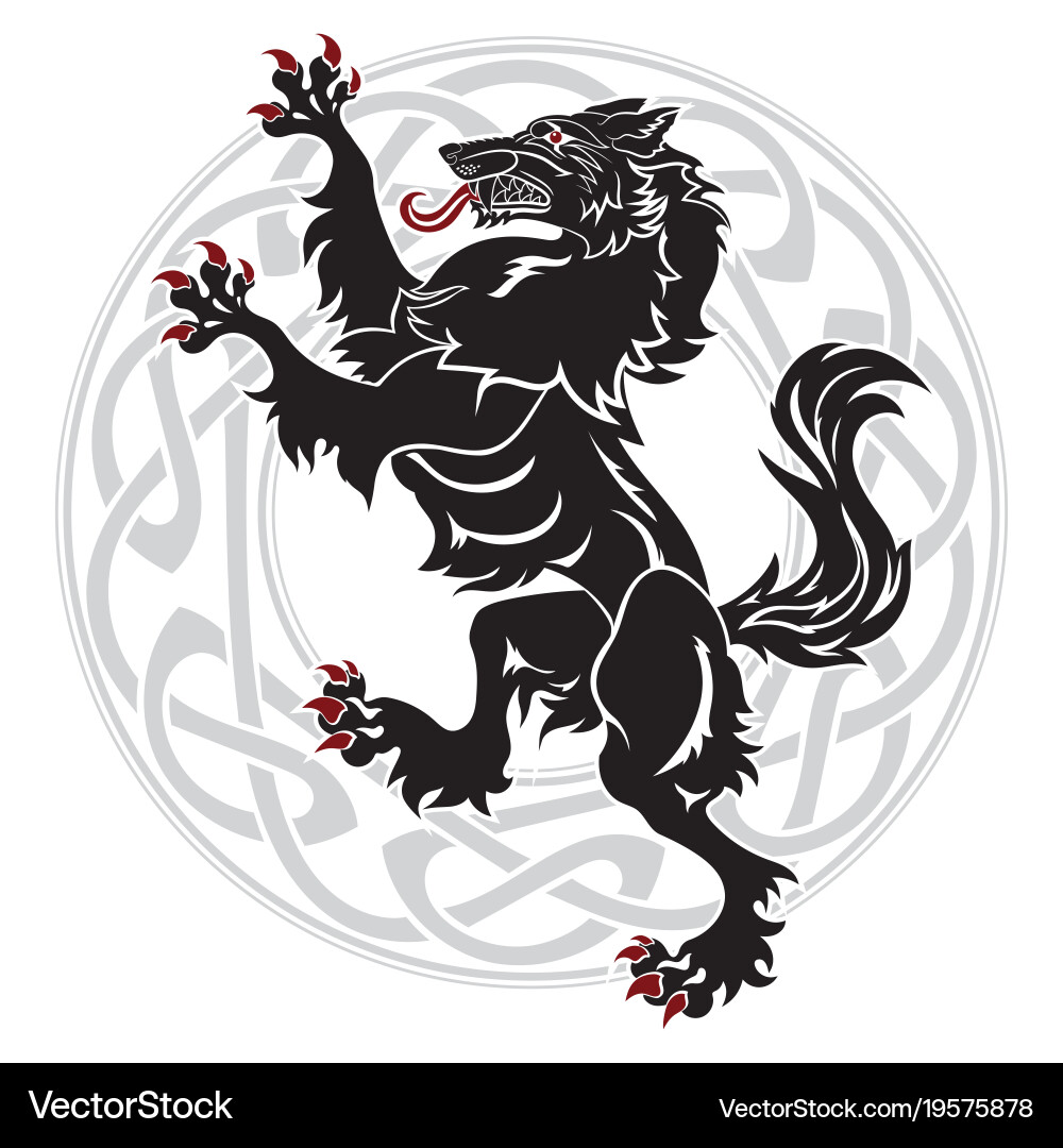Design werewolf and ornament Royalty Free Vector Image