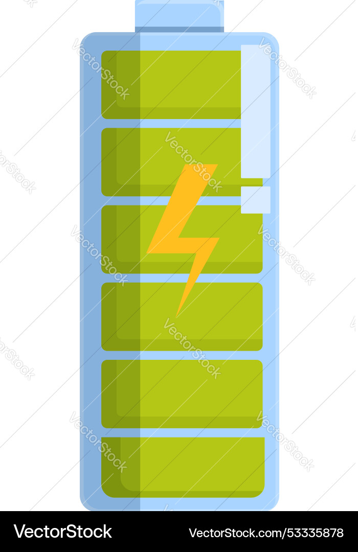 Full battery showing green charge indicator Vector Image