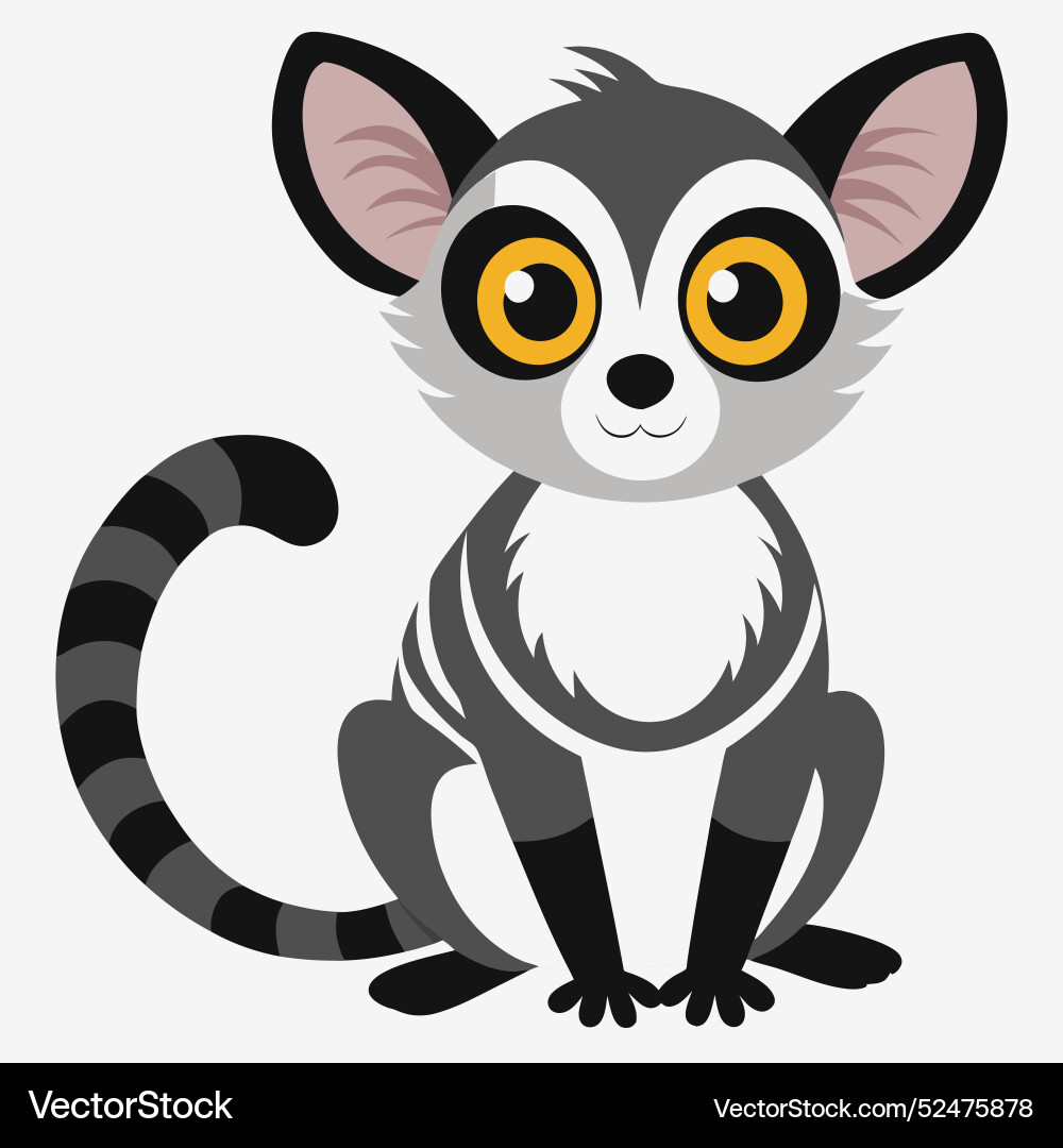 Galago monkey goes kawaii Royalty Free Vector Image