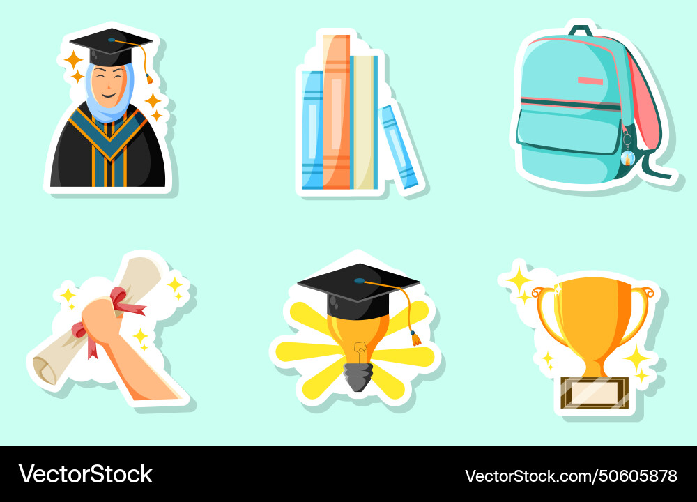 Graduation day sticker 2 Royalty Free Vector Image