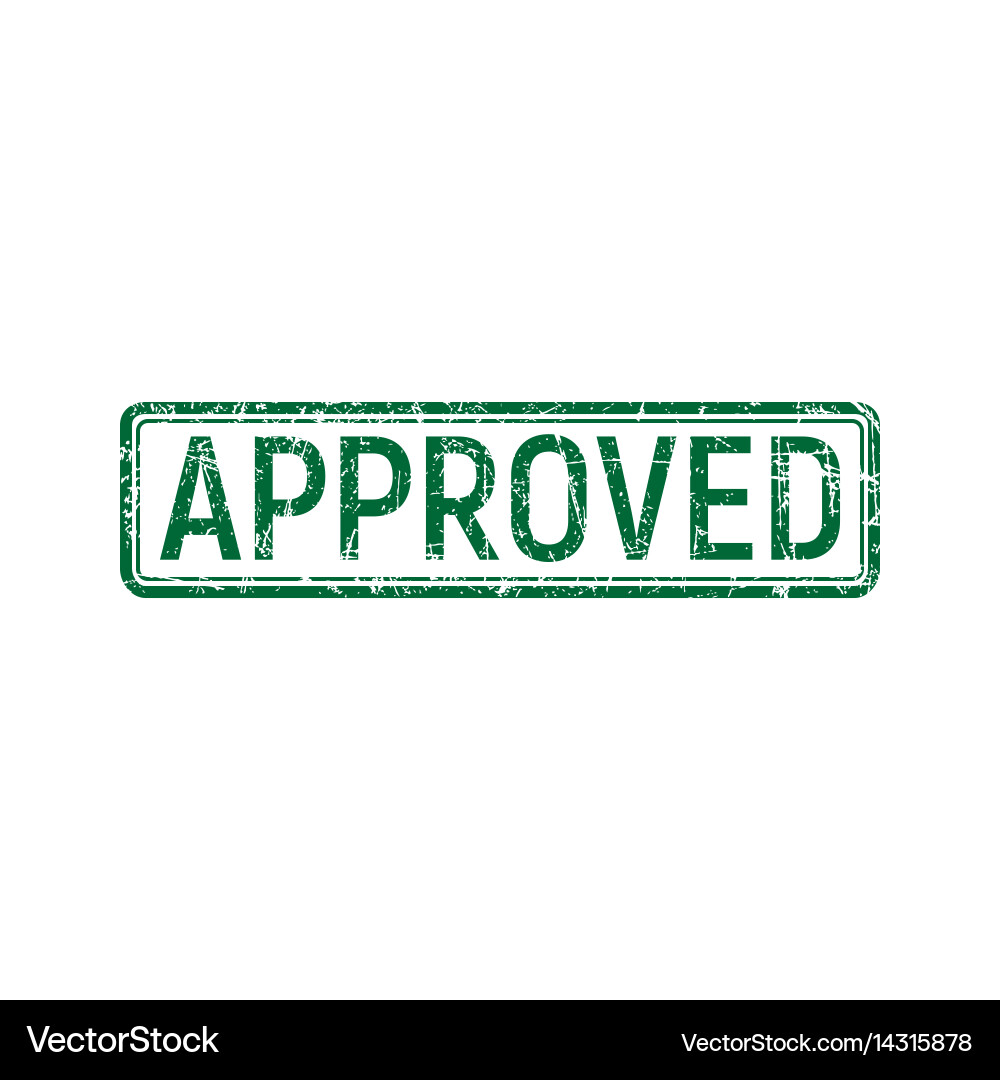 Green vintage approved stamp with grunge effect Vector Image