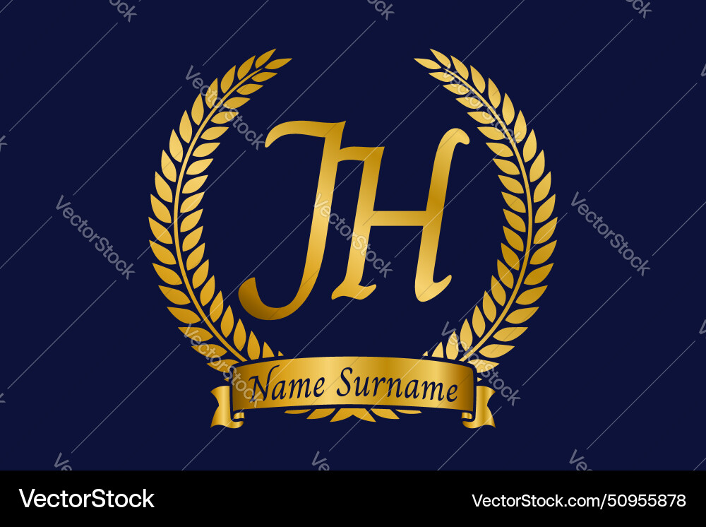 Initial letter j and h jh monogram logo design – Royalty-Free Vector ...