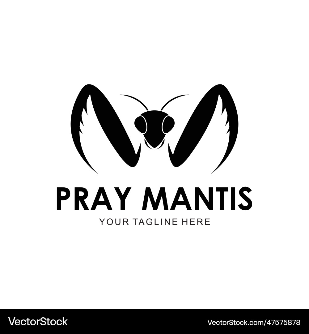 Pray mantis flat style logo Royalty Free Vector Image