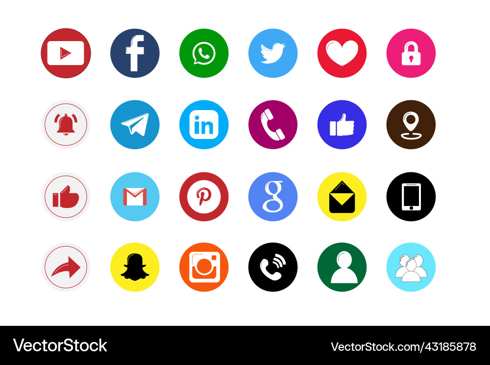 Social media icons Royalty Free Vector Image - VectorStock