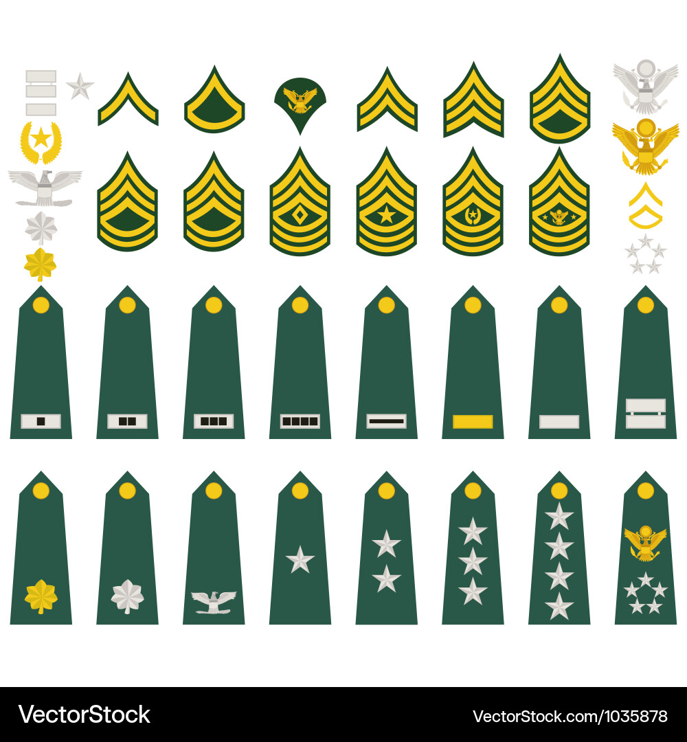 U.S. Army Rank Insignia Royalty Free Vector Image