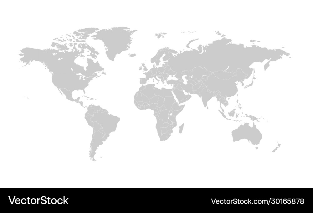 World map with countries borders Royalty Free Vector Image