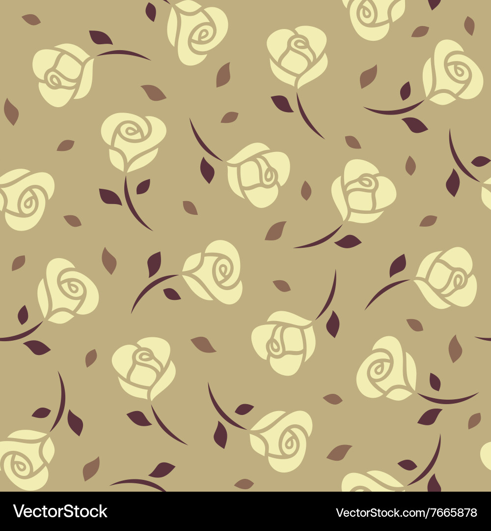 Yellow roses seamless pattern Royalty Free Vector Image