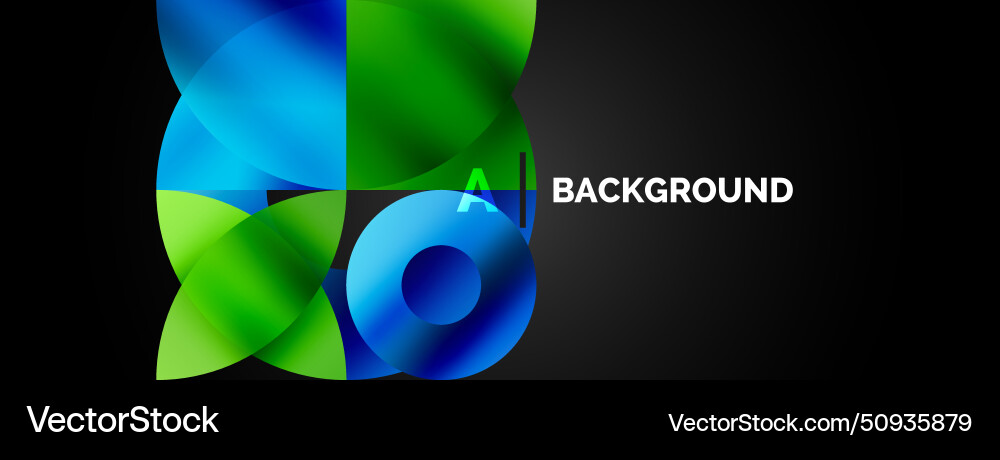 Abstract round geometric shapes with gradients Vector Image