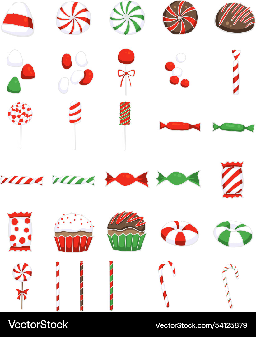 Christmas candy doodle for gift in party Vector Image