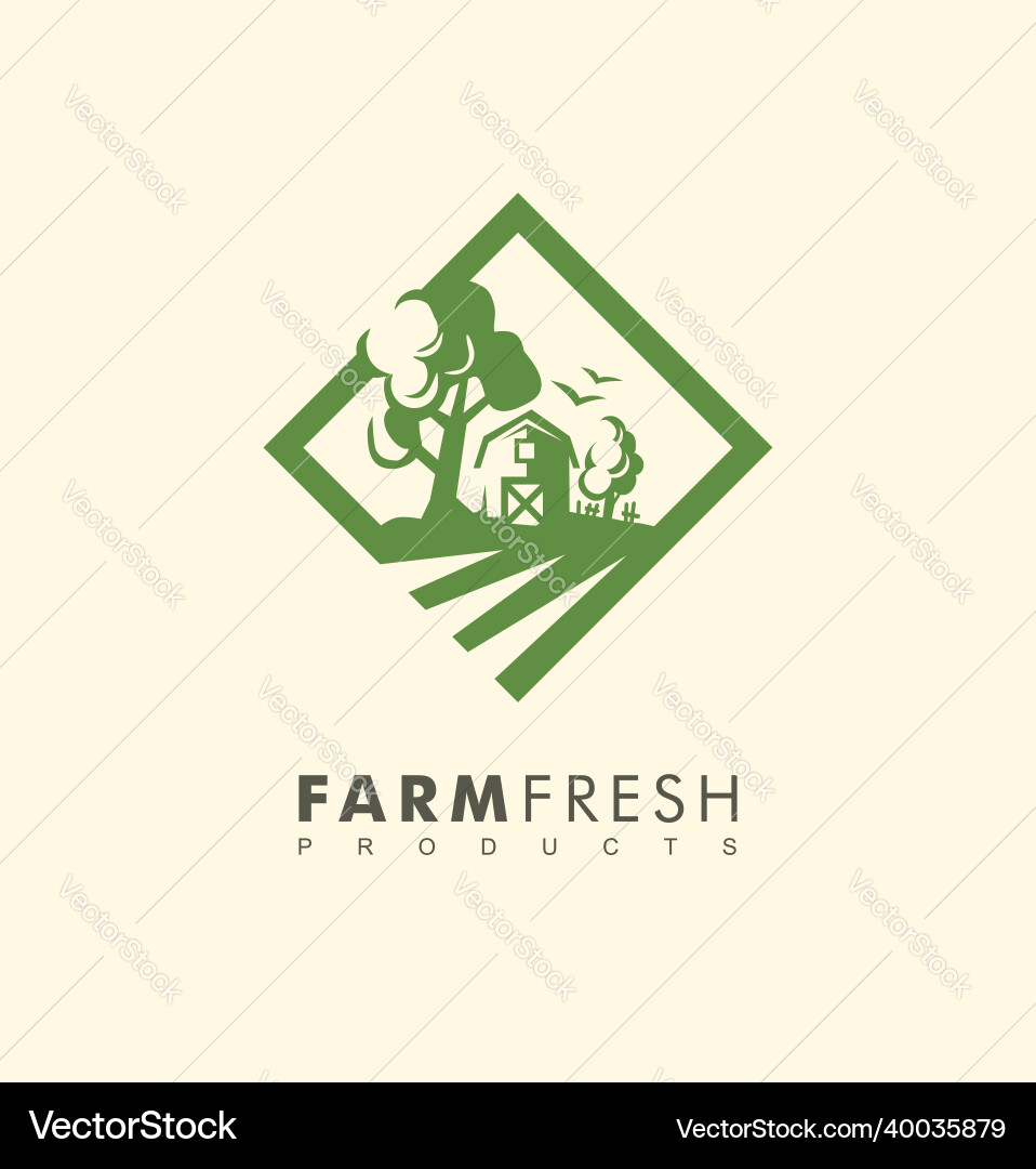 Farm fresh products logo design Royalty Free Vector Image