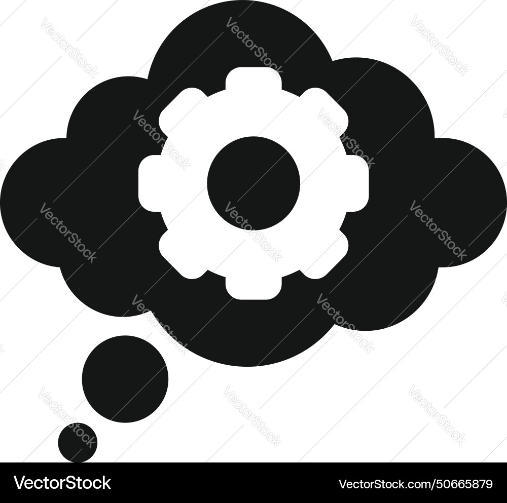 Gear storm thinking icon simple evidence Vector Image