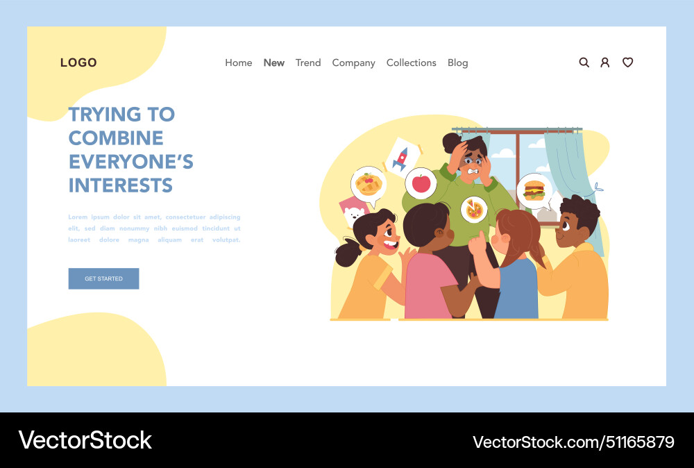 Harmonizing diverse interests concept flat Vector Image